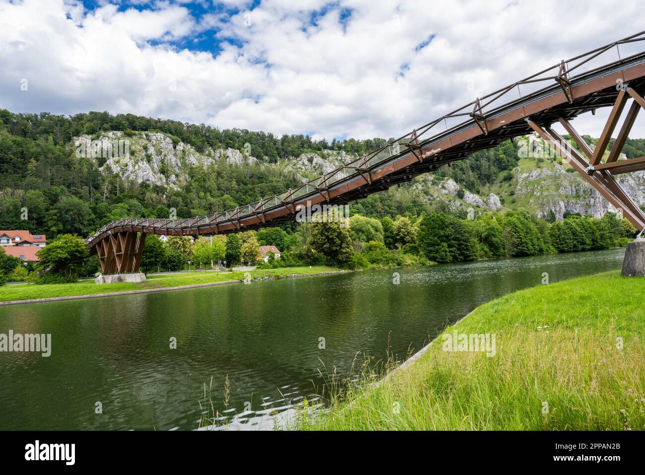 Wooden bridge in Essing (Bavaria) (Germany Stock Photo - Alamy