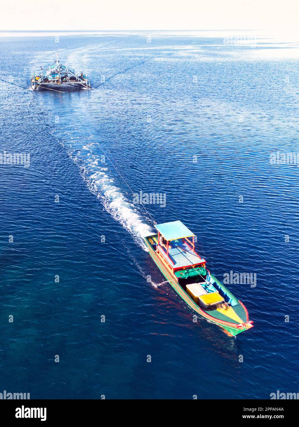 Indonesia Anambas Islands - Drone view Telaga Island Bagan perahu ...