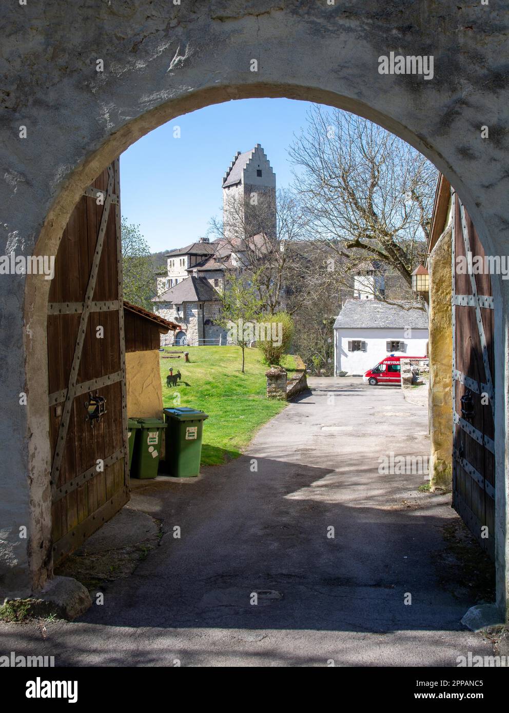 KIPFENBERG, GERMANY - APRIL 19: Medieval castle of Kipfenberg, Germany ...