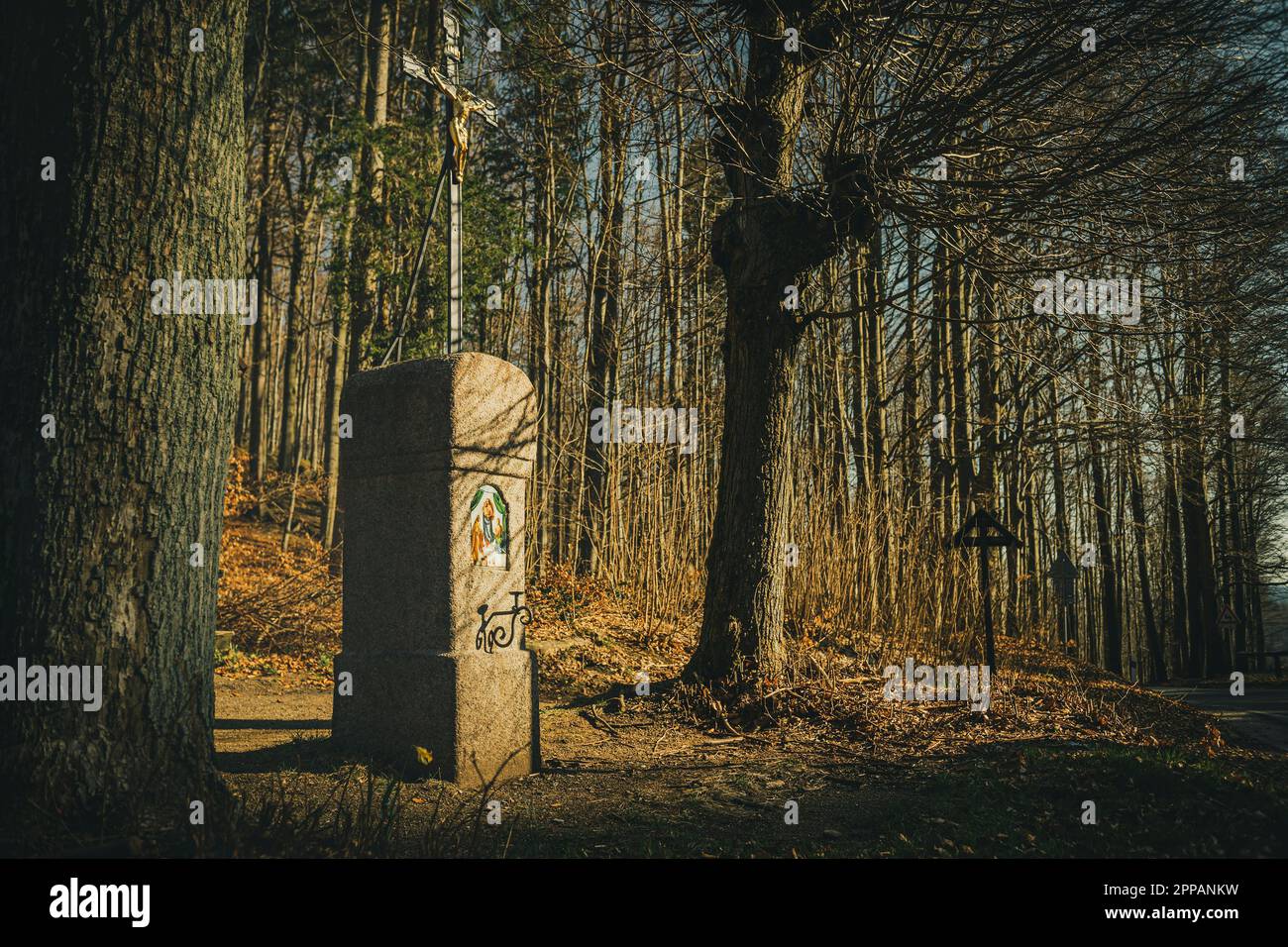 The restored cross in the Oldrichovske sedlo (Hemmrich saddle) has ...