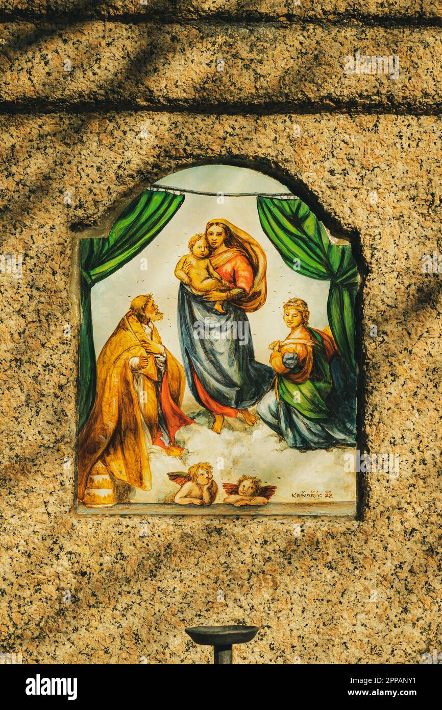 The restored cross in the Oldrichovske sedlo (Hemmrich saddle) has ...