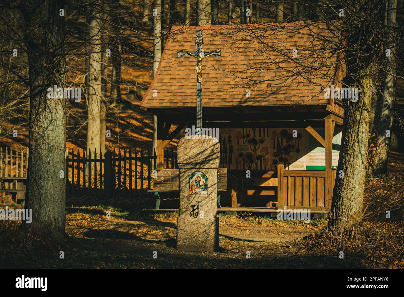 The restored cross in the Oldrichovske sedlo (Hemmrich saddle) has ...