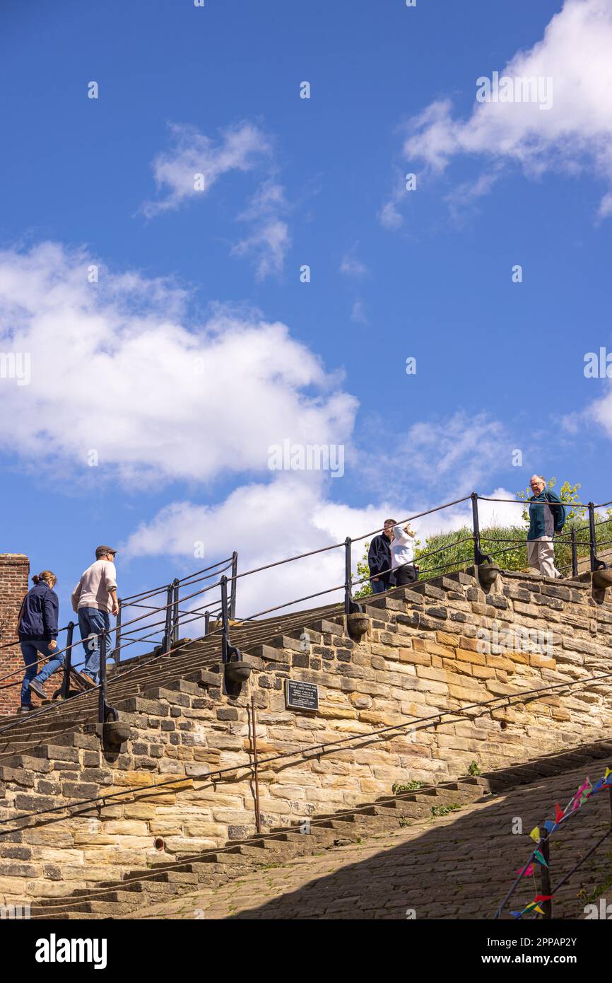 Looking upward to the 199 church steps on Church Lane at Whitby in ...