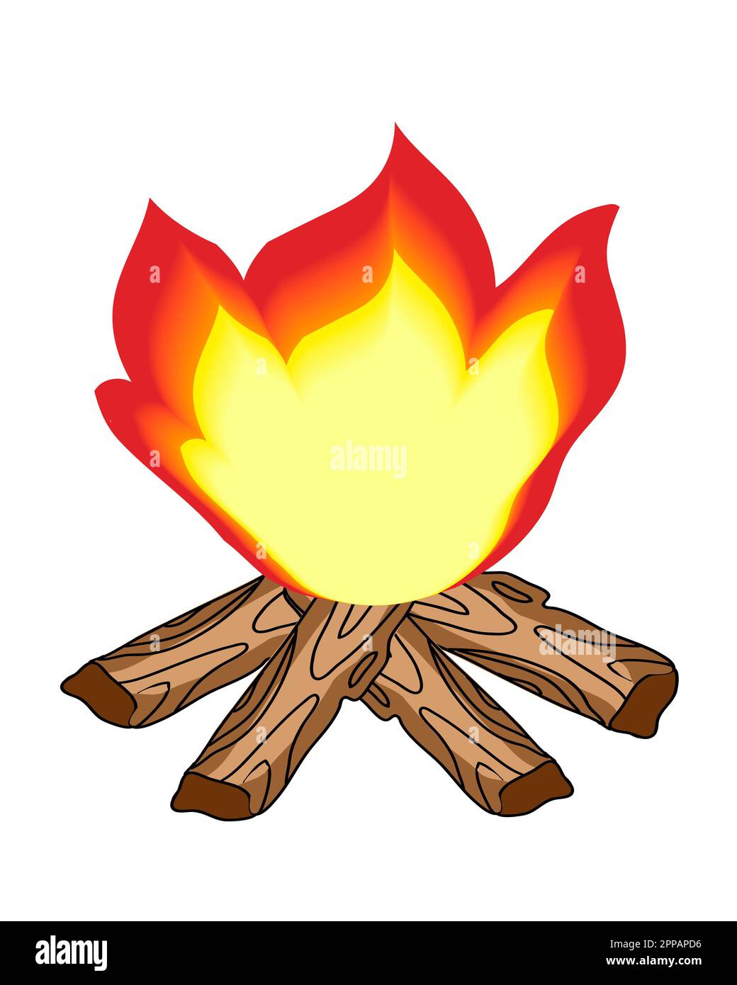 Cartoon Illustration of Firewood Is Natural Material Used for Fuel and ...