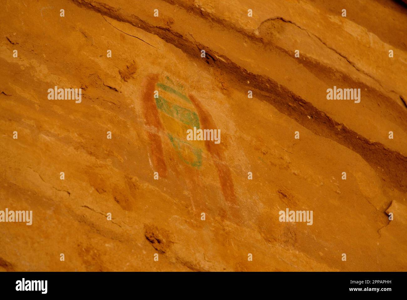 Pictographs at the Green Mask Site in Sheik's Canyon-Grand Gulch ...