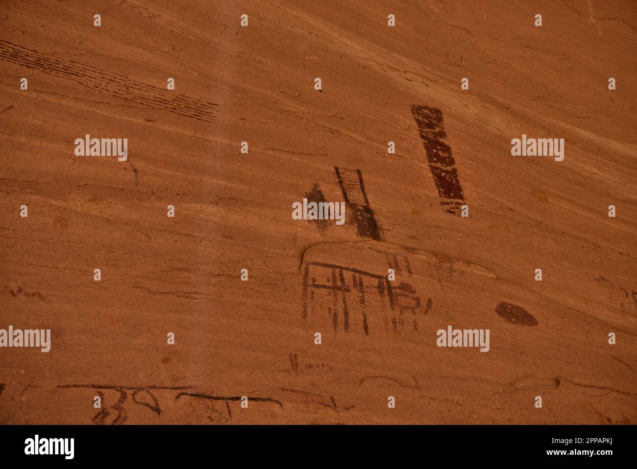 Pictographs at the Green Mask Site in Sheik's Canyon-Grand Gulch ...