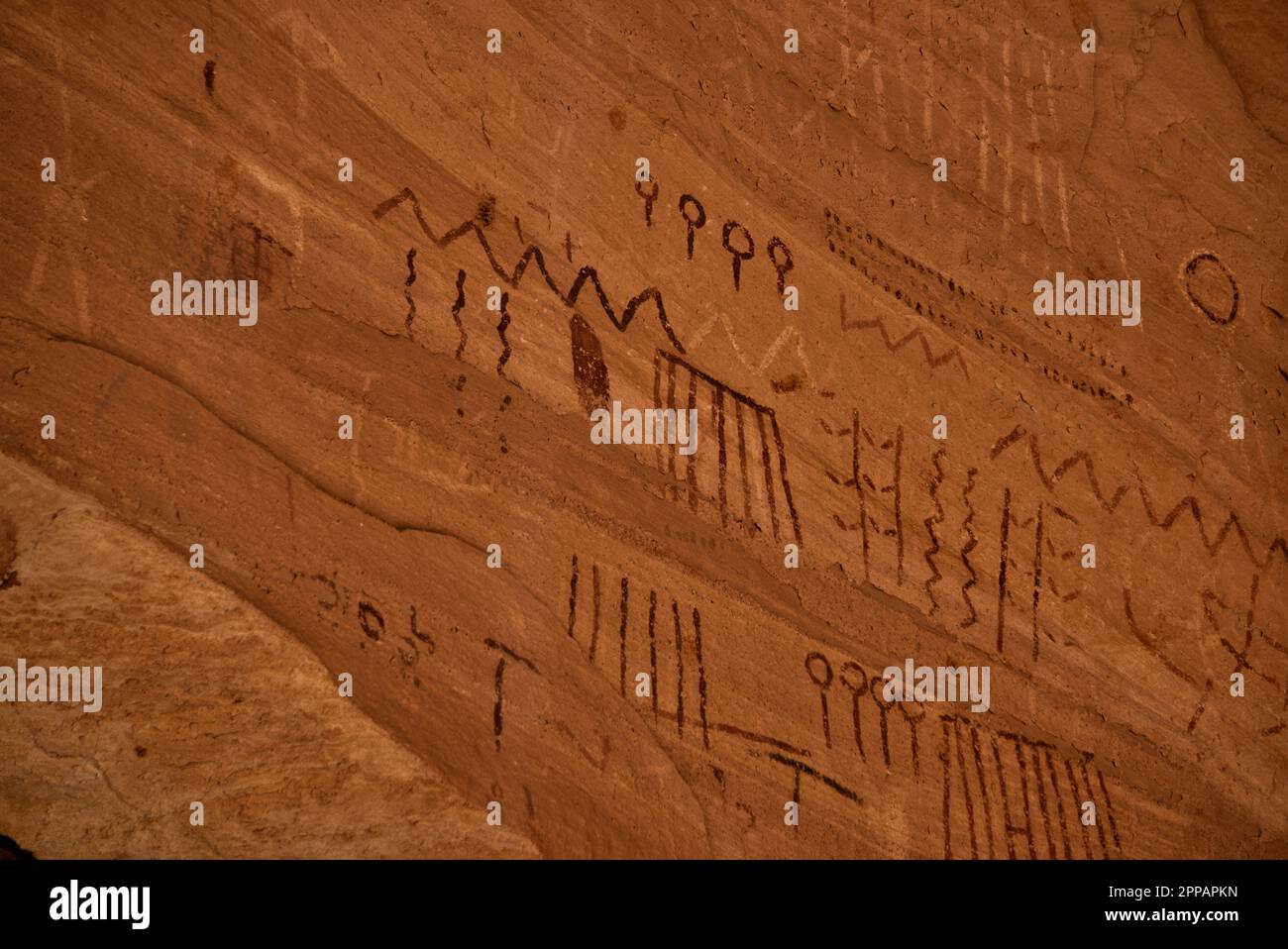 Pictographs at the Green Mask Site in Sheik's Canyon-Grand Gulch ...
