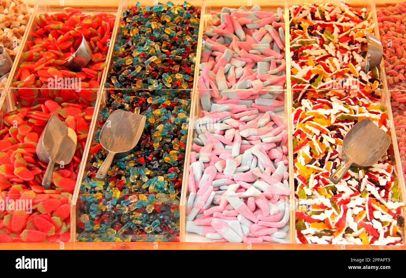A Mixed Selection of Self Service Candy Sweets Stock Photo - Alamy