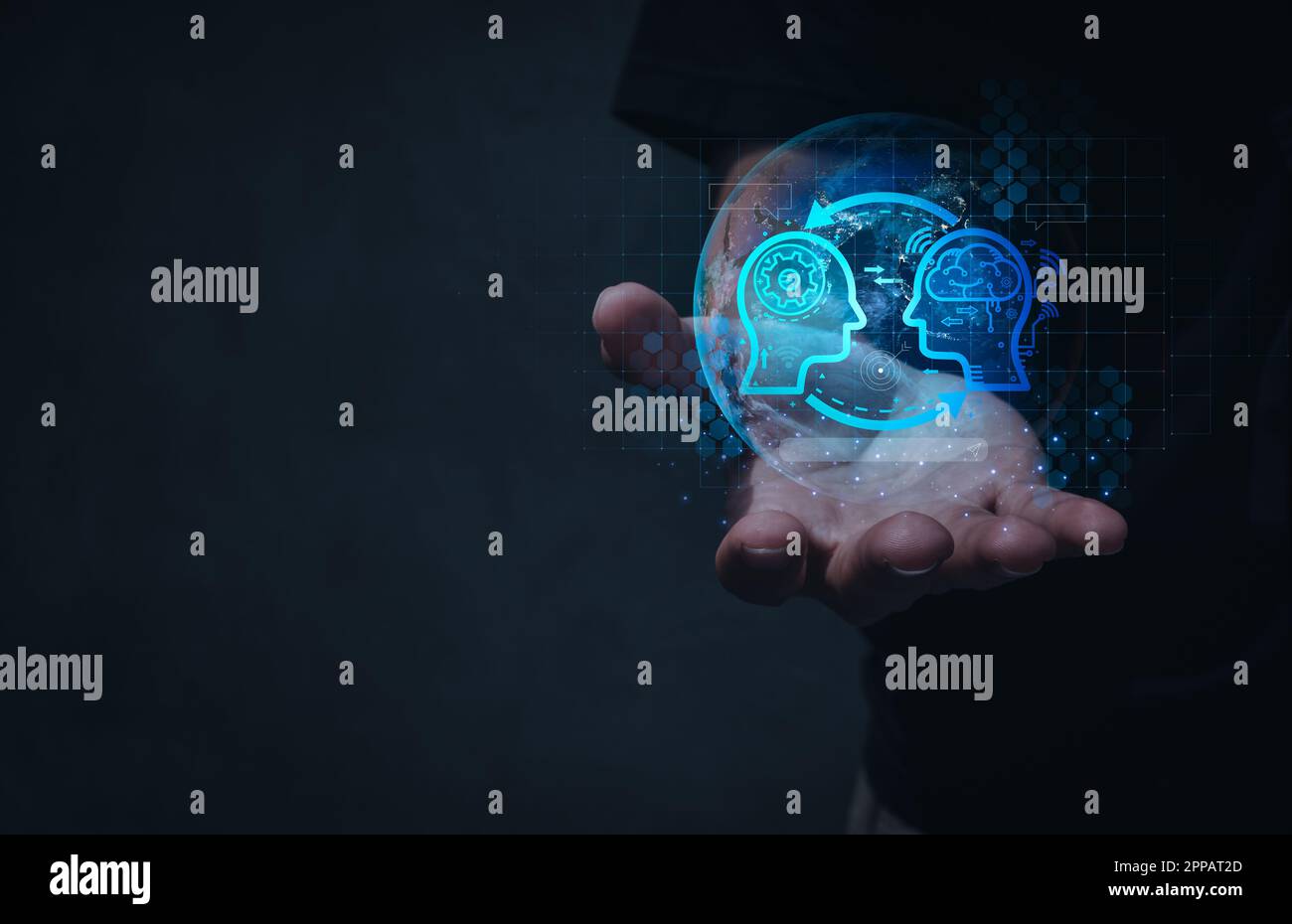 Chat with AI bot concept. Artificial intelligence chatbot assistant service with machine ...