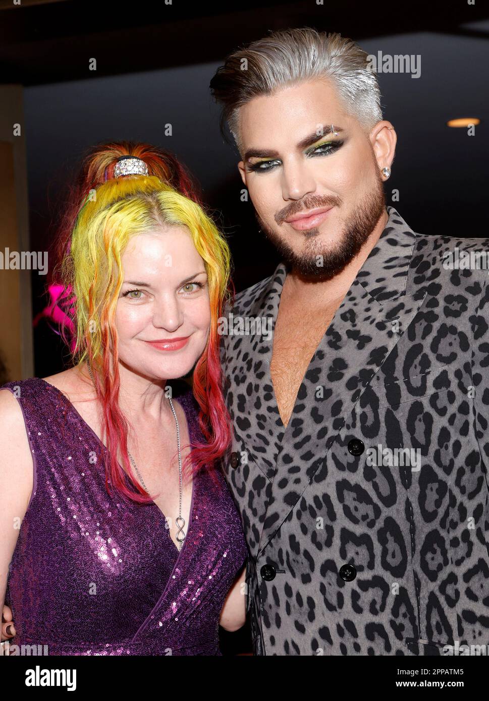 LOS ANGELES, CA - APRIL 22: Pauley Perrette, Adam Lambert at the Los ...