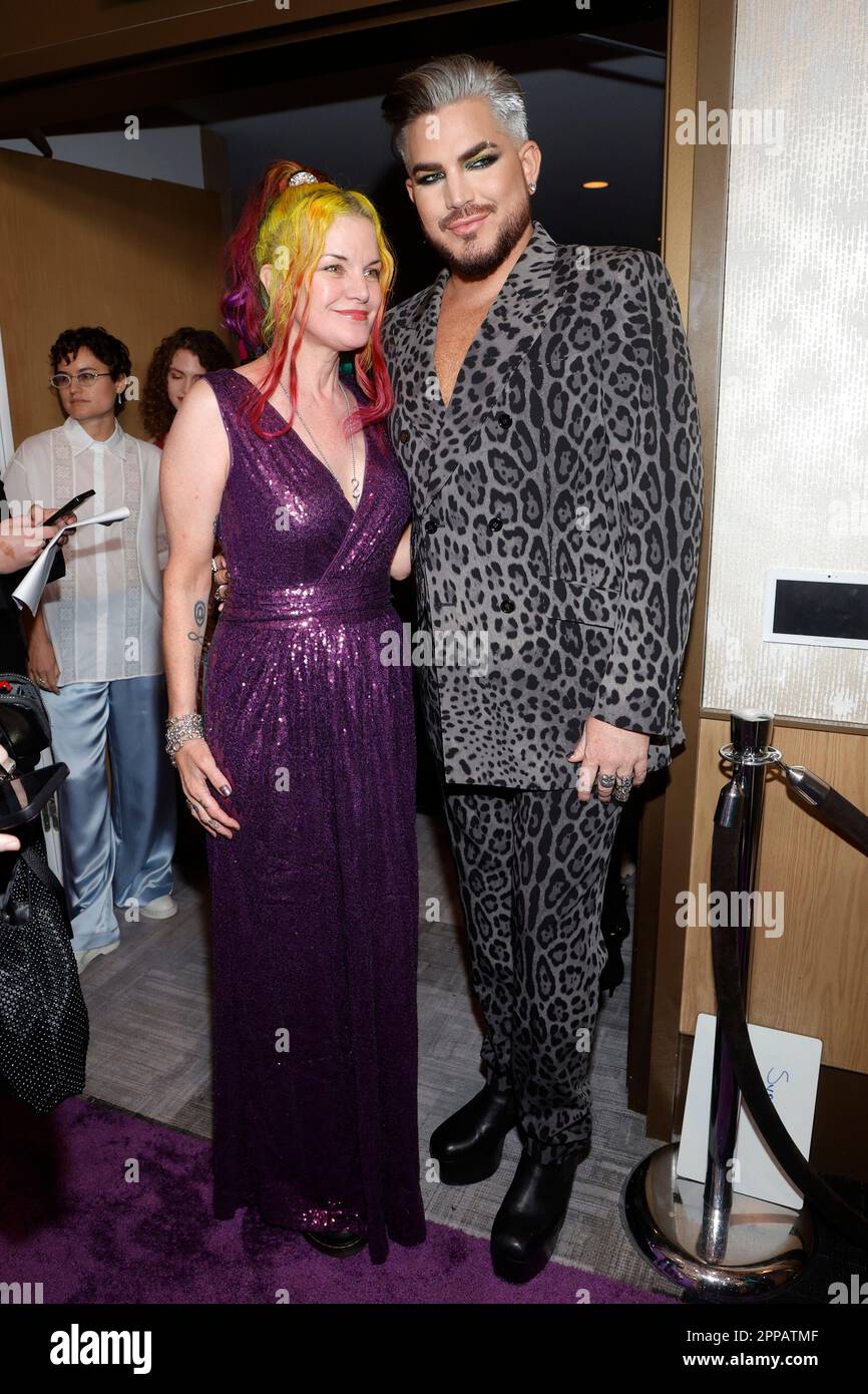 LOS ANGELES, CA - APRIL 22: Pauley Perrette, Adam Lambert at the Los ...