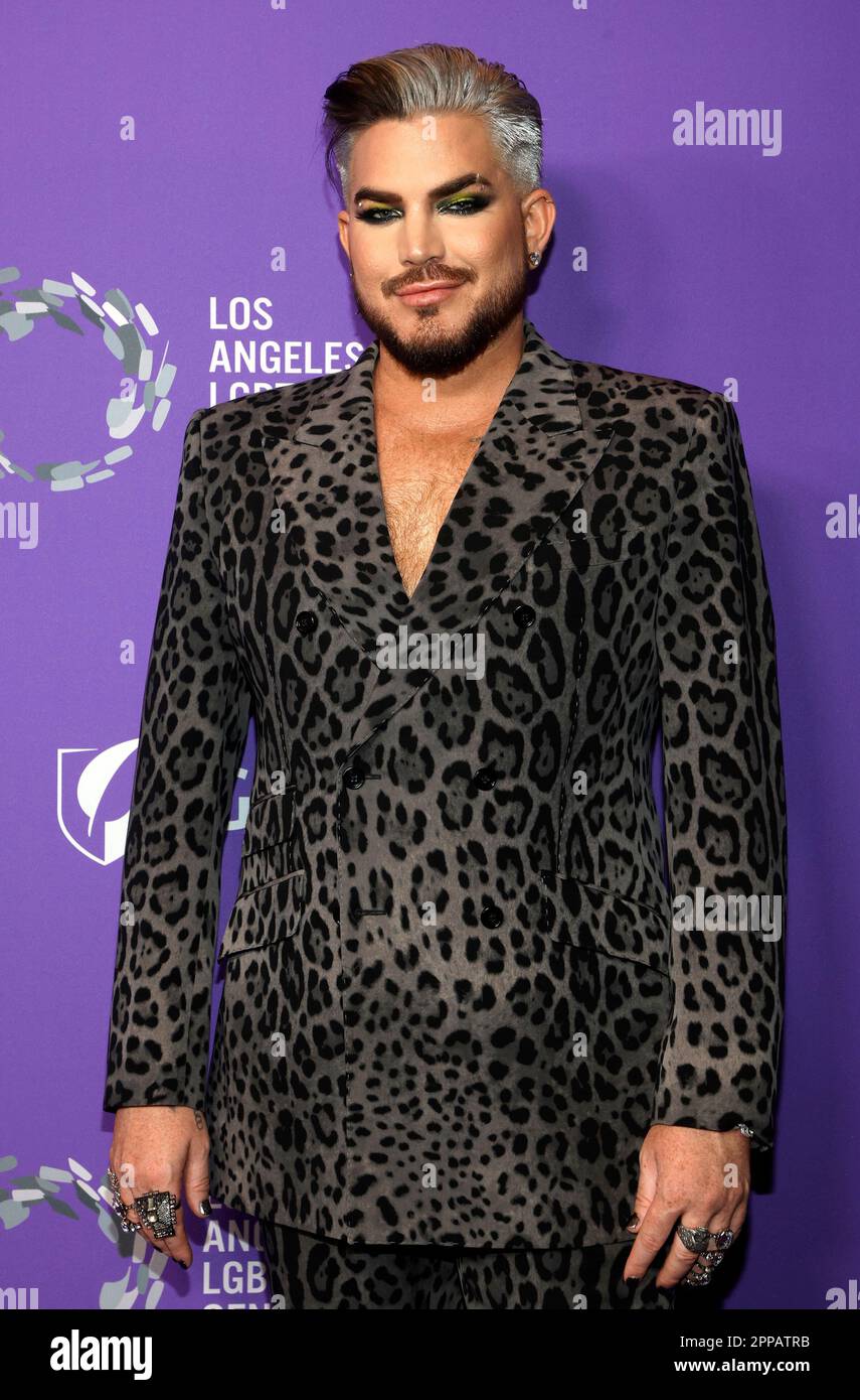 LOS ANGELES, CA - APRIL 22: Adam Lambert at the Los Angeles LGBT Center ...