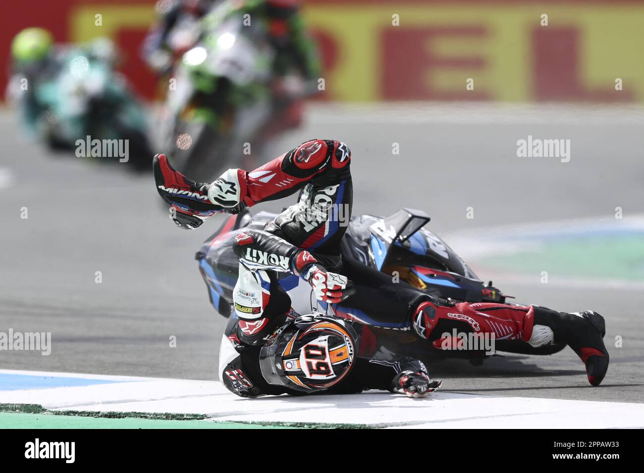 ASSEN - Michael van der Mark (NED) on his BMW crashes during the World ...