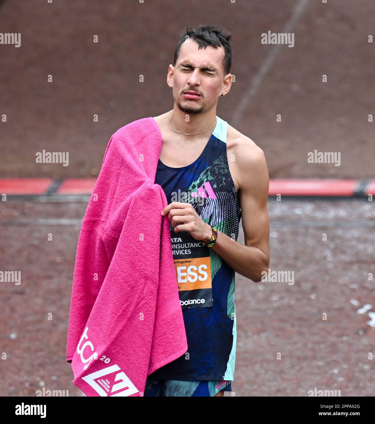 London, England. 23 April, 2023. Emile Cairess is sixth and first ...