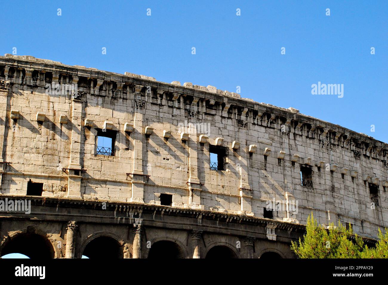 Outer view of the Colosseum, is an elliptical amphitheatre in the ...