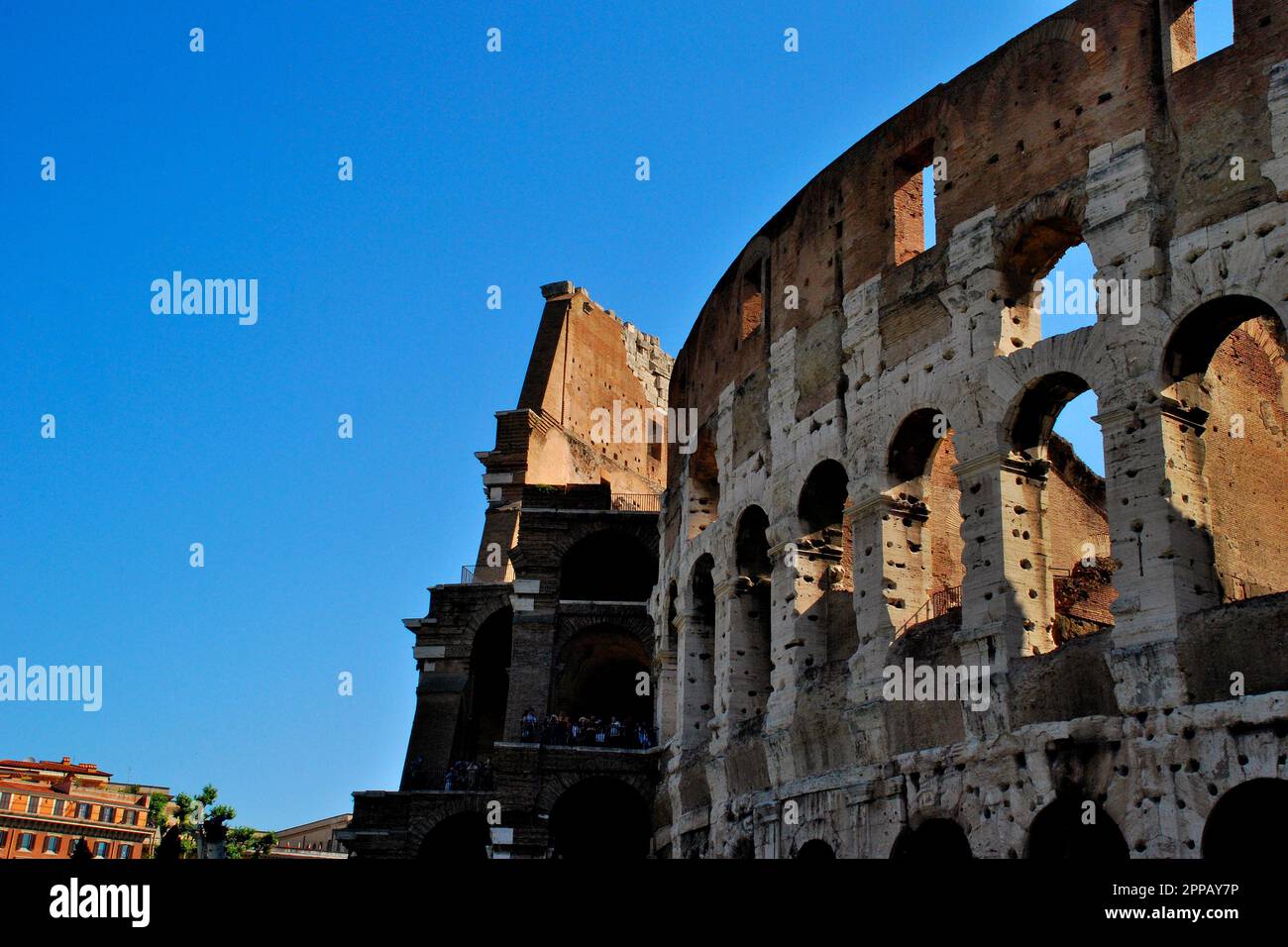 Outer view of the Colosseum, is an elliptical amphitheatre in the ...