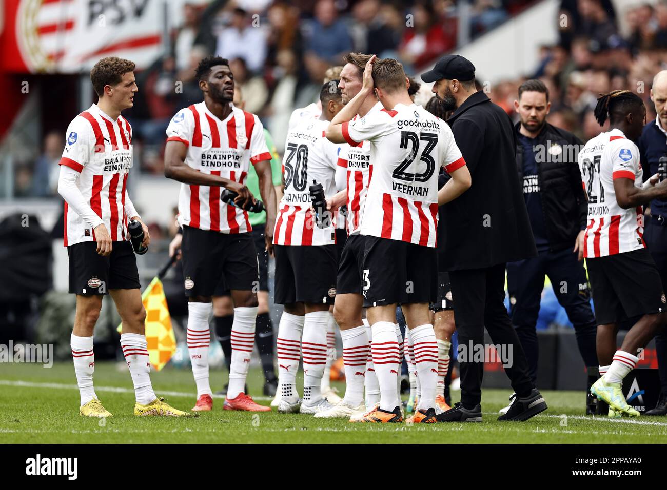 EINDHOVEN - (lr) Guus Til of PSV Eindhoven, Ibrahim Sangare of PSV ...