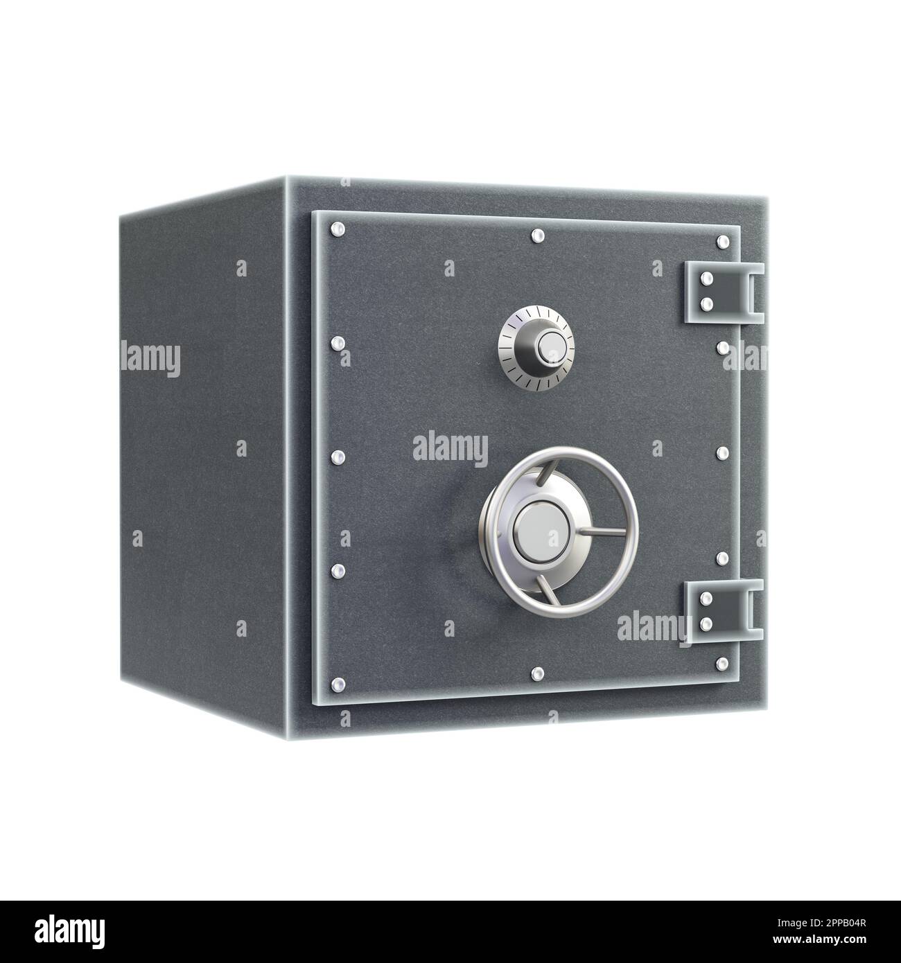 Closed bank safe box isolated on white background. 3d rendering Stock ...
