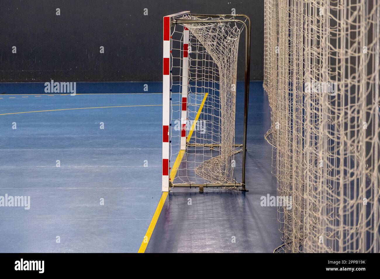 Gate for futsal or handball in gym, gate of a football or handball ...