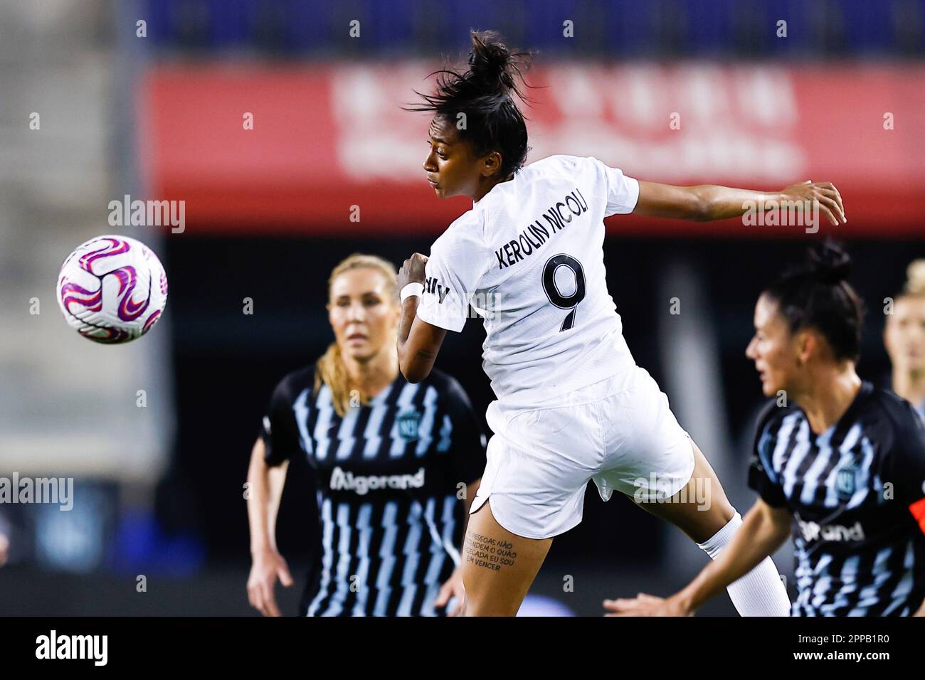 HARRISON, NJ - APRIL 22: Kerolin Nicoli #9 of North Carolina Courage ...