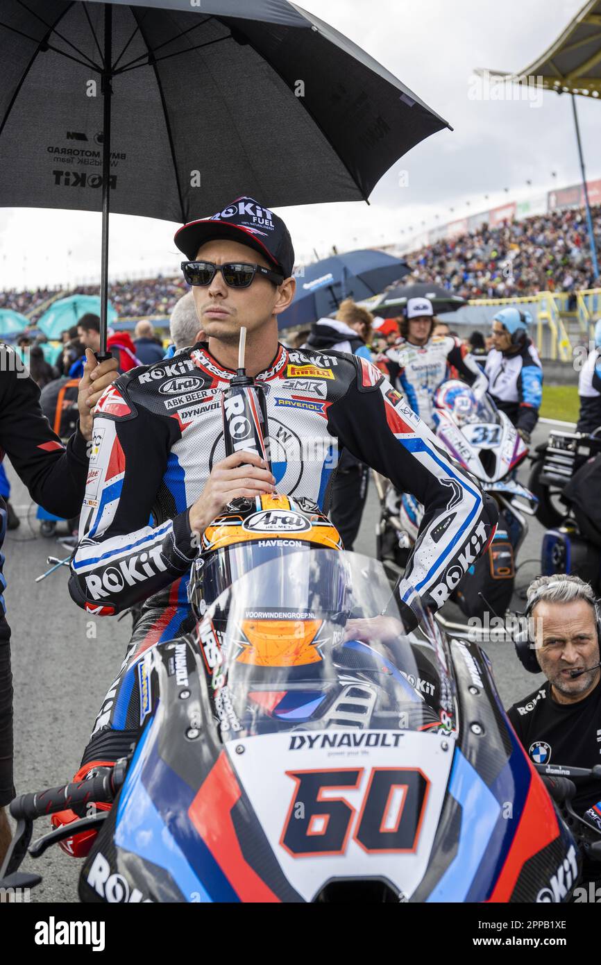 ASSEN - Michael van der Mark (NED) on his BMW on the grid for the start ...