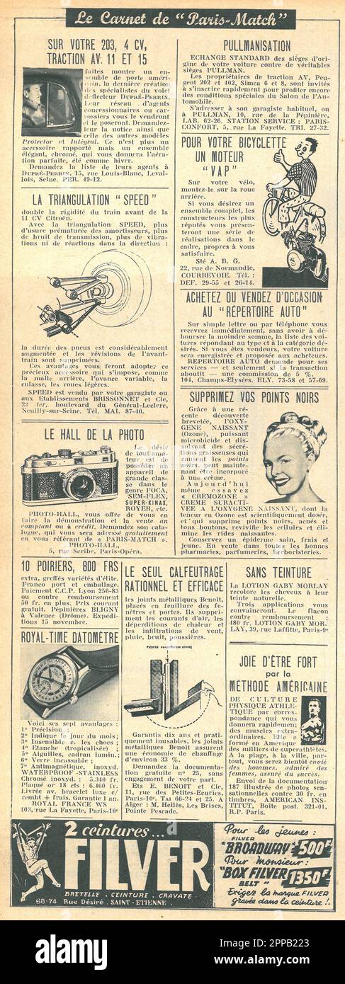 Le Carnet de Paris-Match, small advertisements- accessories, watches ...