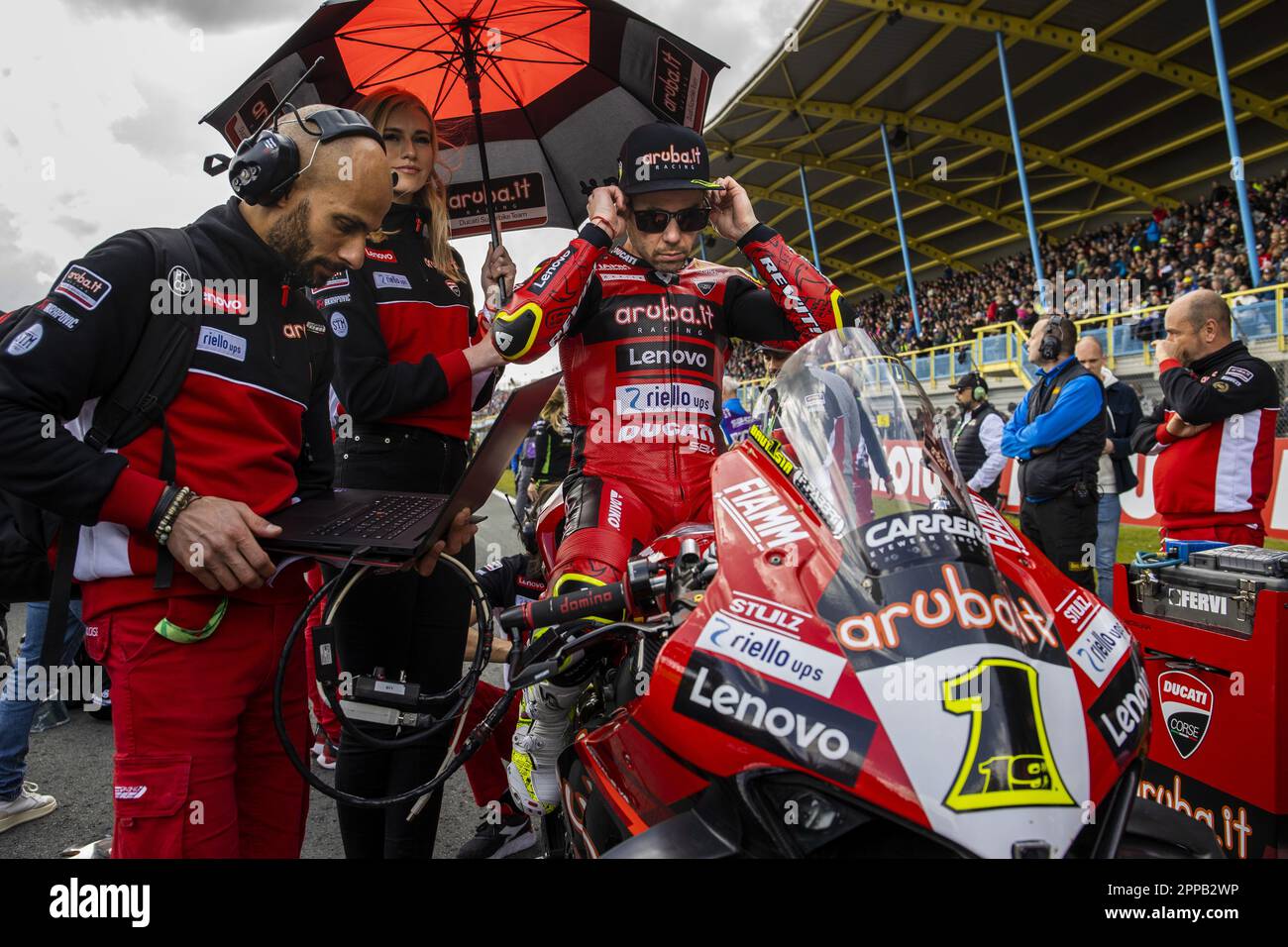 ASSEN - Alvaro Bautista (SPA) on his Ducati in pole position for the ...