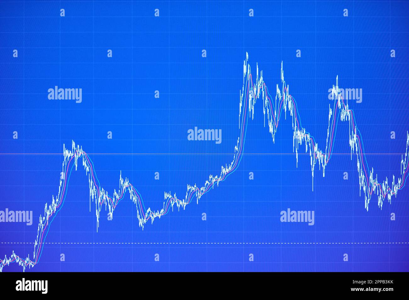 Stock market chart on blue background Stock Photo - Alamy