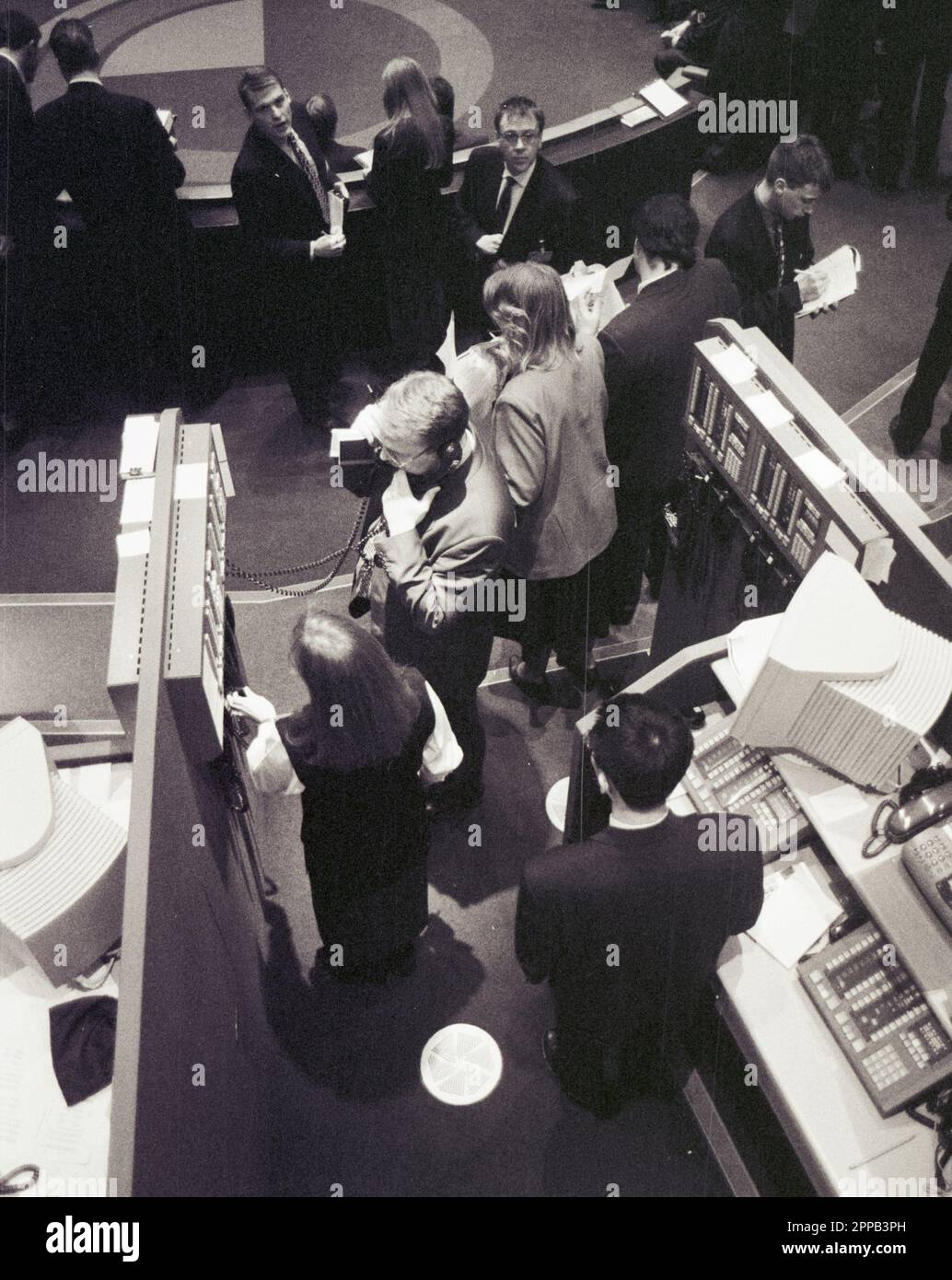 Open-outcry trading floor, the Ring at London Metal Exchange UK 1995 ...