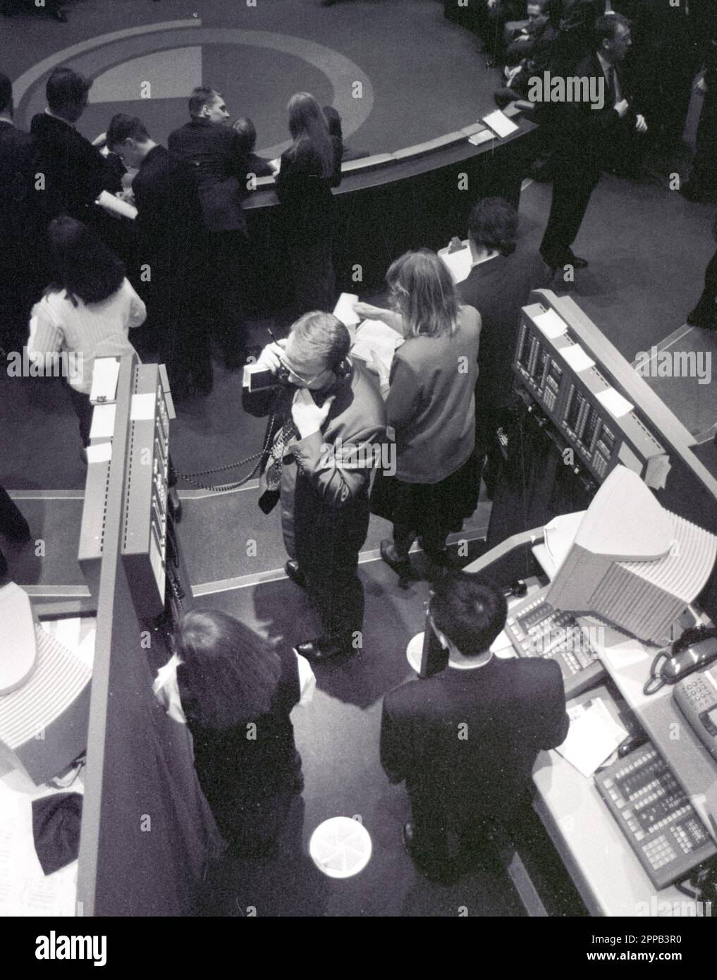 Open-outcry trading floor, the Ring at London Metal Exchange UK 1995 ...