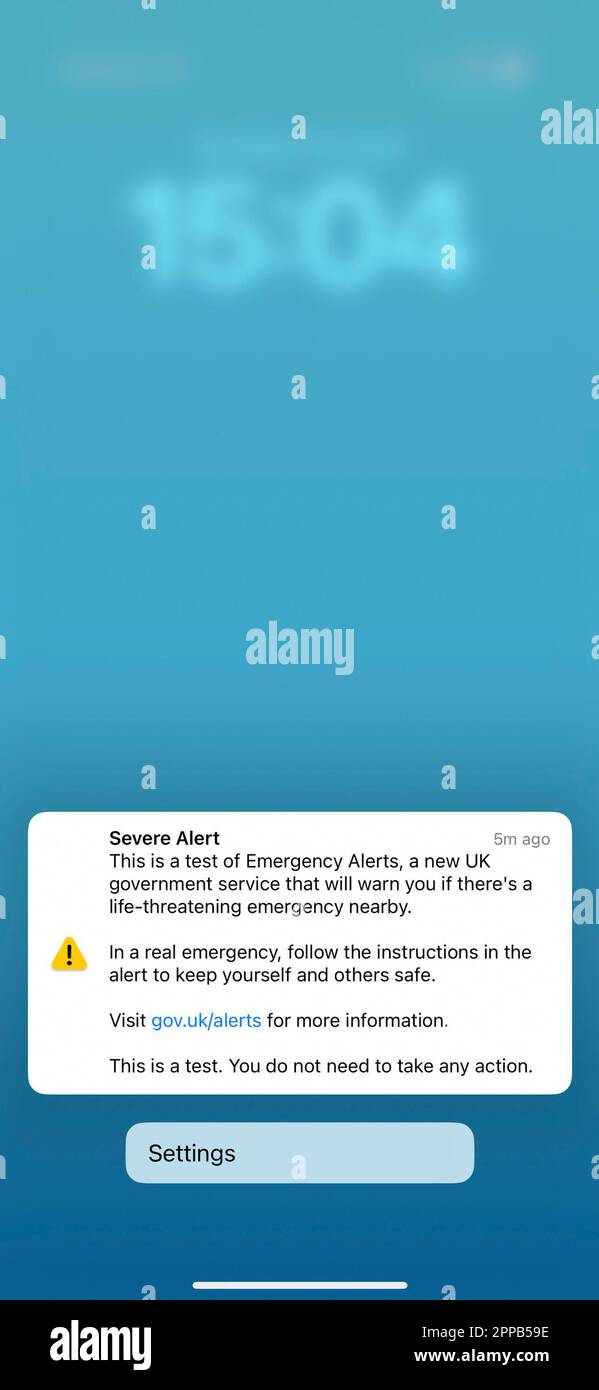 United Kingdom. 23 April 2023. The UK Emergency Alert System is tested ...