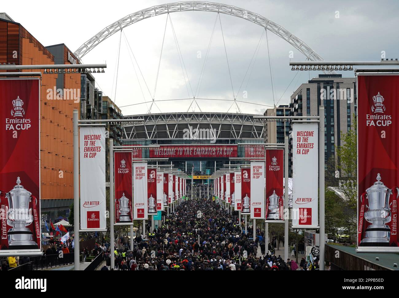 Fans arriving on Wembley Way ahead of the Emirates FA Cup semi-final ...
