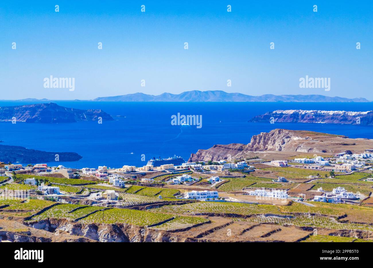 Earth fracturing and scenic view from Pyrgos Kallistis village,ground ...