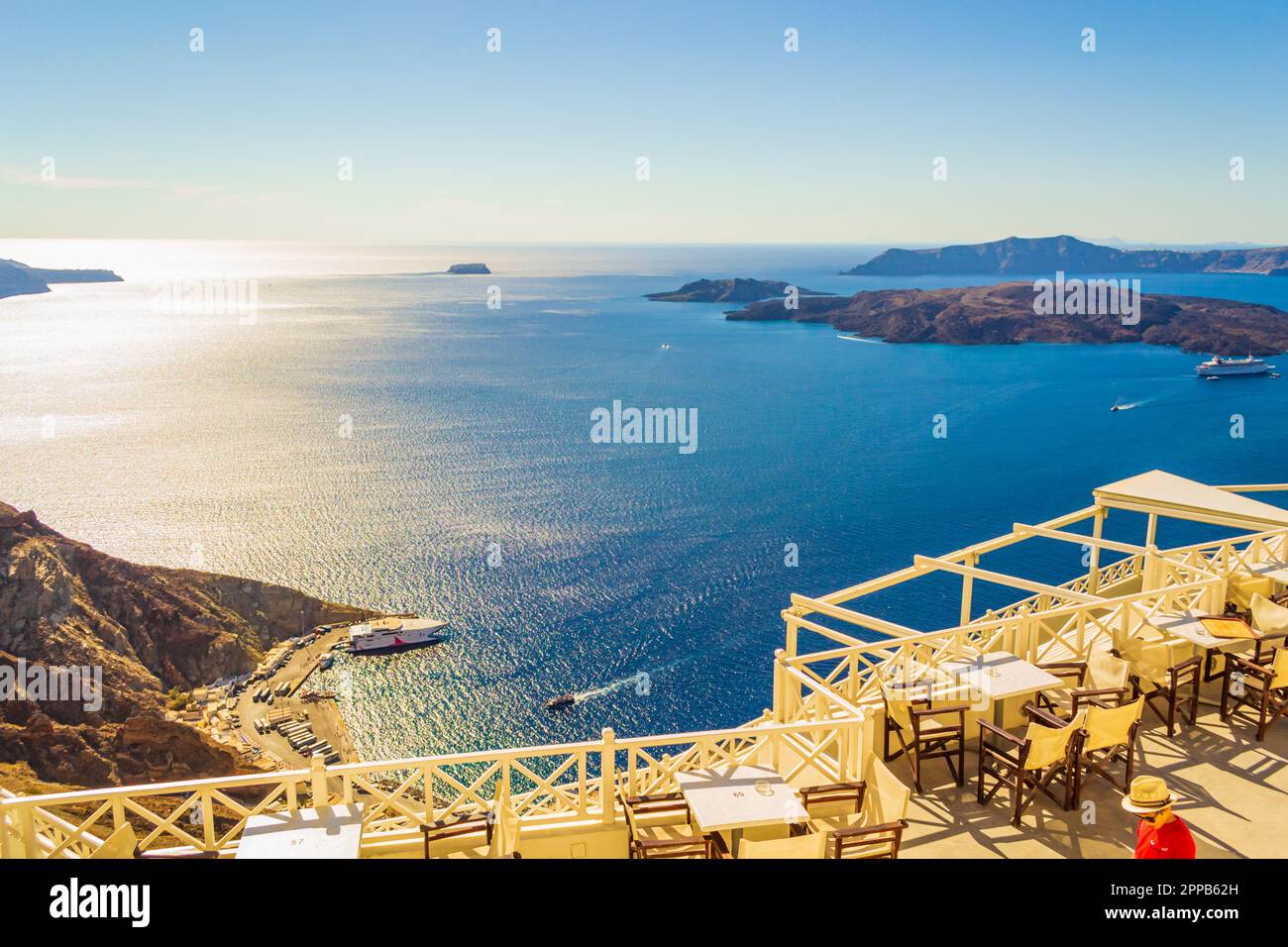 Tourist women taking pictures and enjoying the view from observation ...