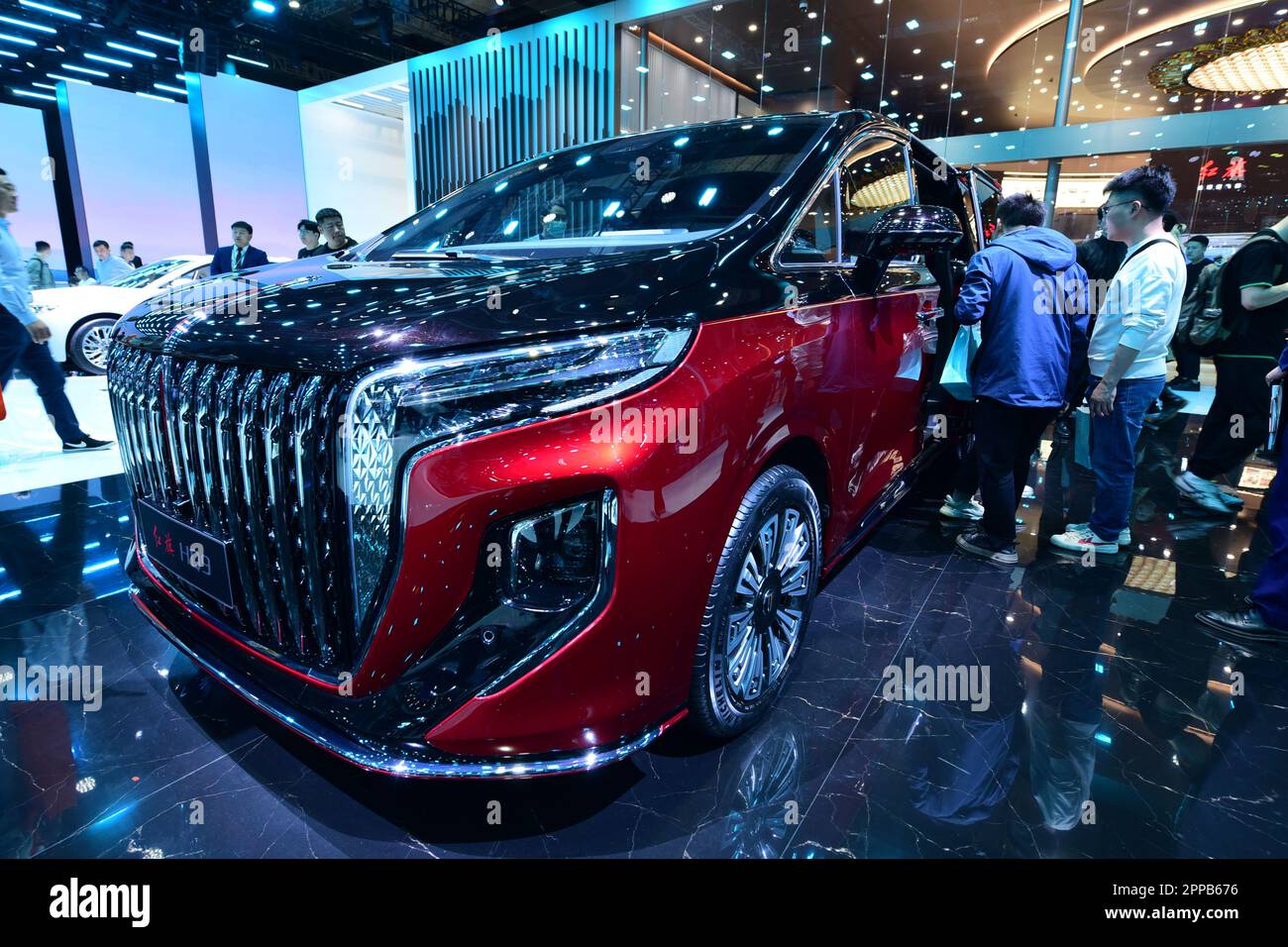 SHANGHAI, CHINA - APRIL 21, 2023 - The HONGQI brand HQ9 is displayed at ...