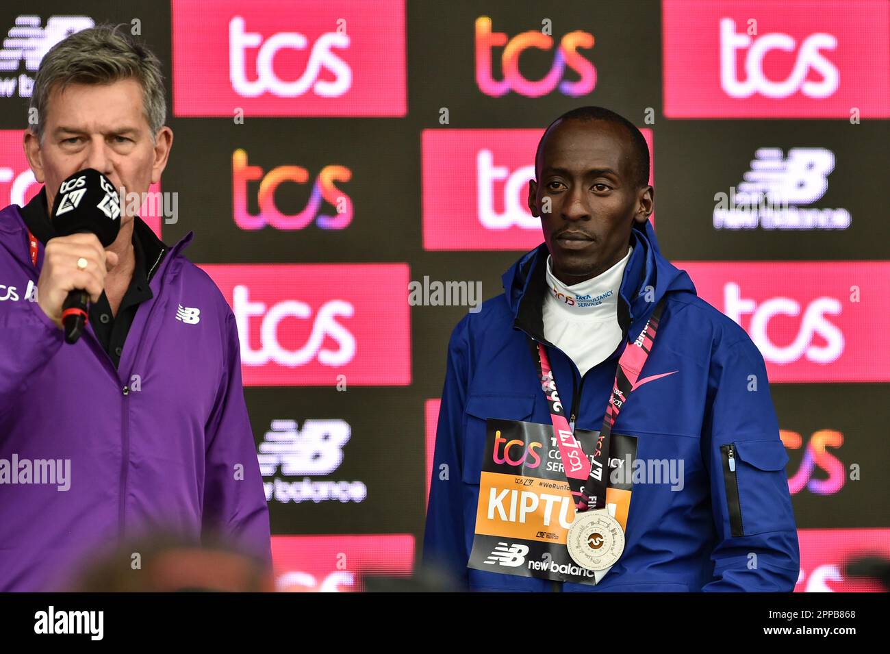 London, UK. 23rd Apr, 2023. TCS 2023 London Marathon; Kelvin Kiptum ...