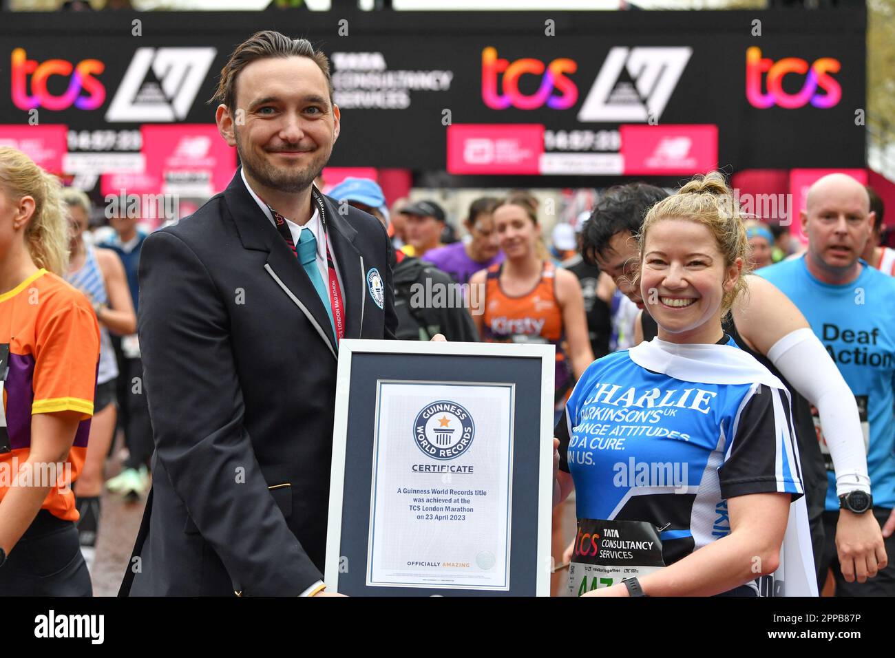 London, UK. 23rd Apr, 2023. TCS 2023 London Marathon; Charlie Fitton is ...