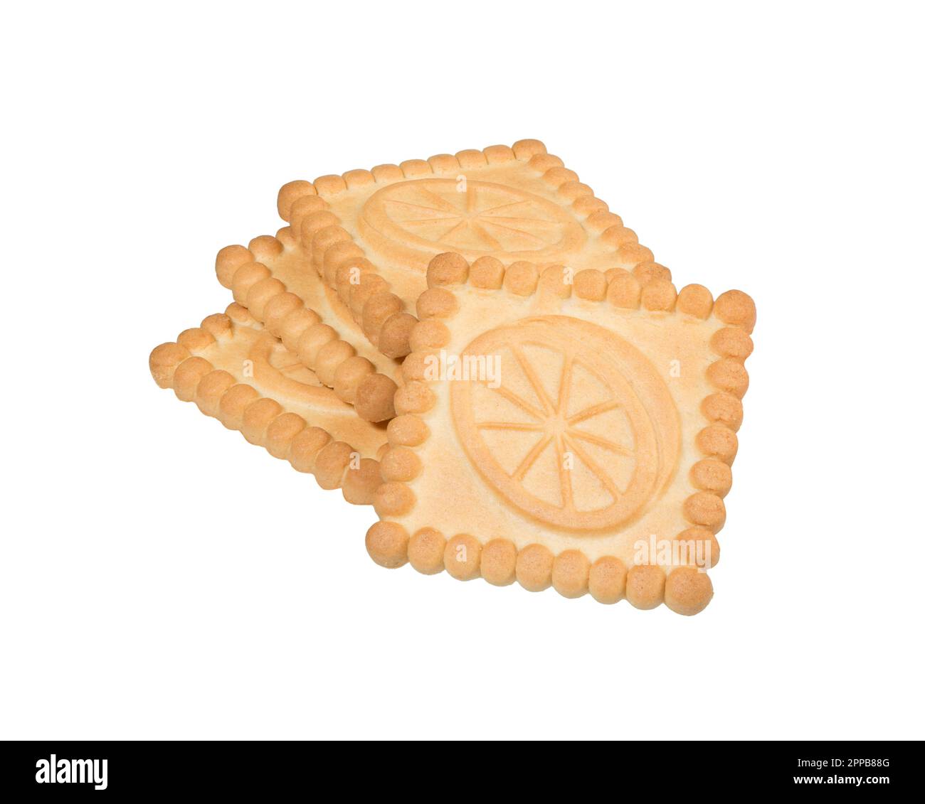 Biscuits isolated on white background. Rectangular butter biscuits ...