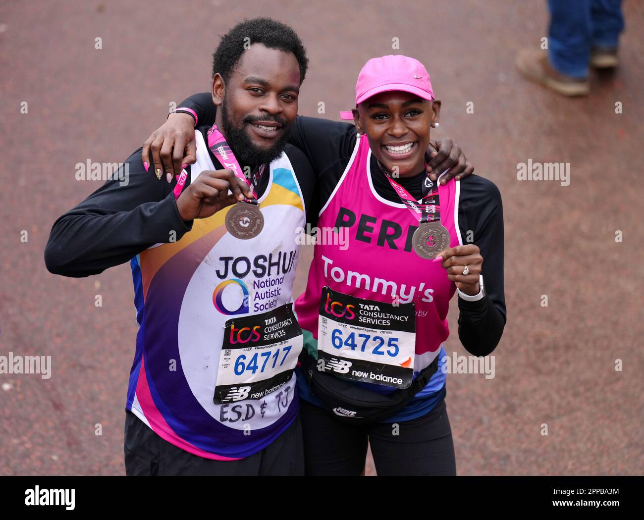 Perri Shakes-Drayton after crossing the finish line during the TCS ...