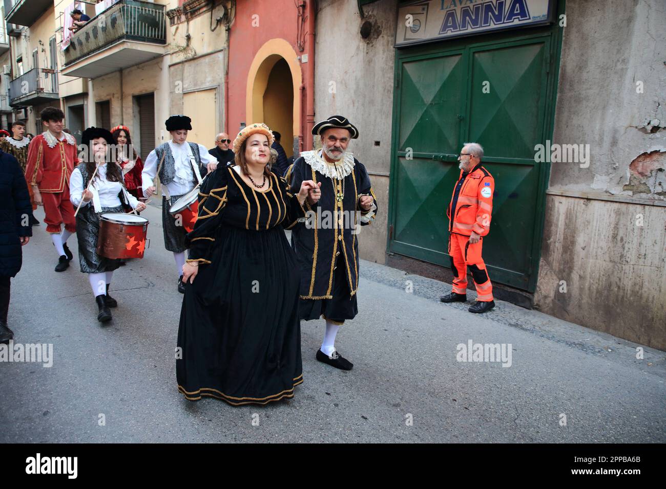 Pagani, Italy. 22nd Apr, 2023. Seen men and women, boys and girls in ...