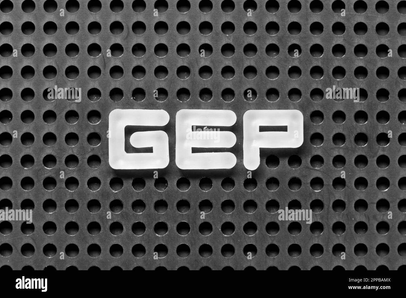 White alphabet letter in word GEP (abbreviation of good engineering ...