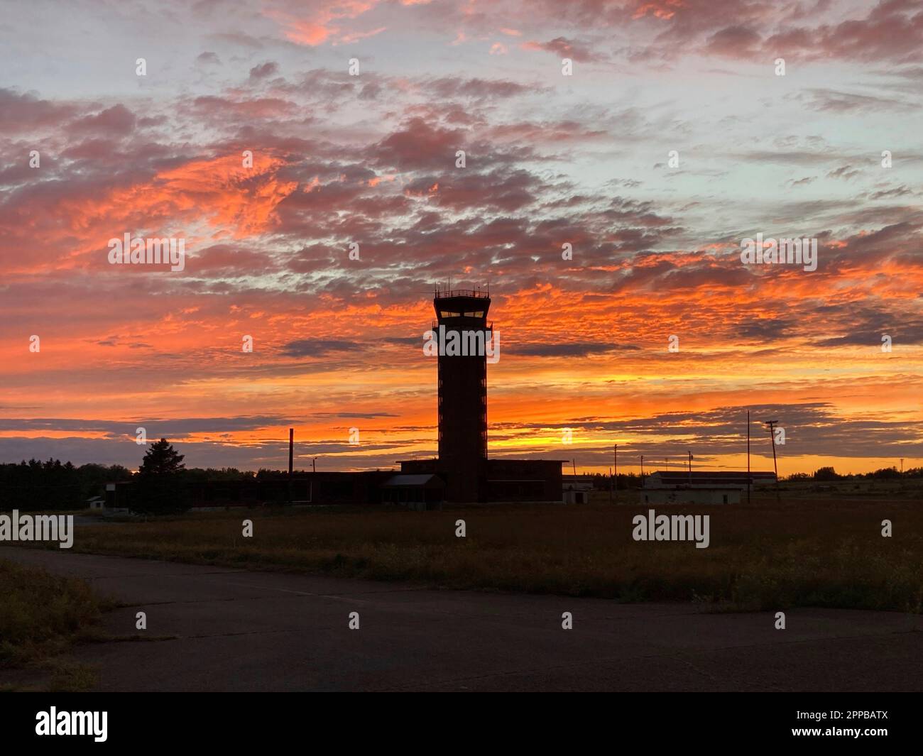 The shuttered control tower at the former Loring Air Force Base, which ...