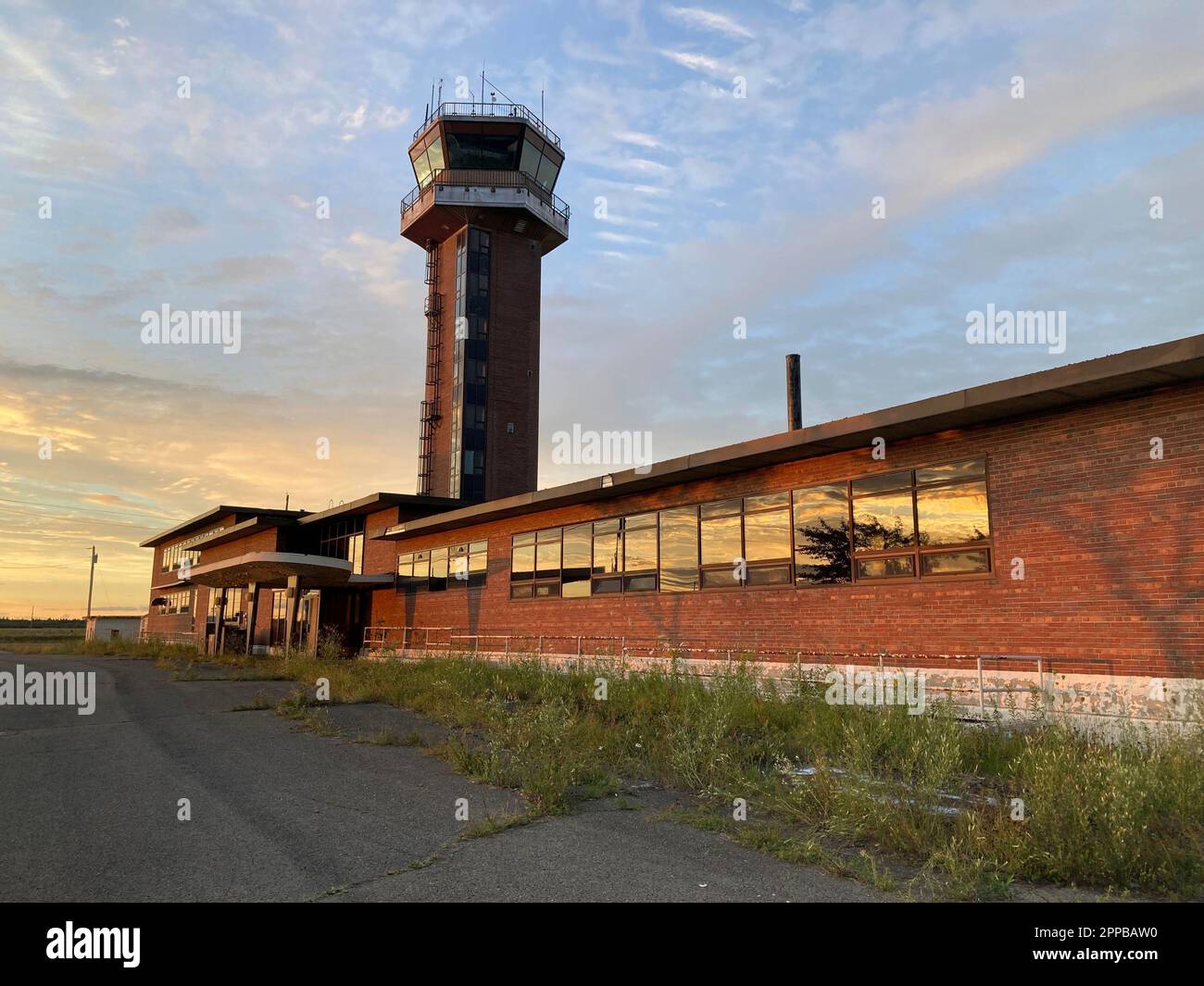The shuttered control tower at the former Loring Air Force Base, which ...