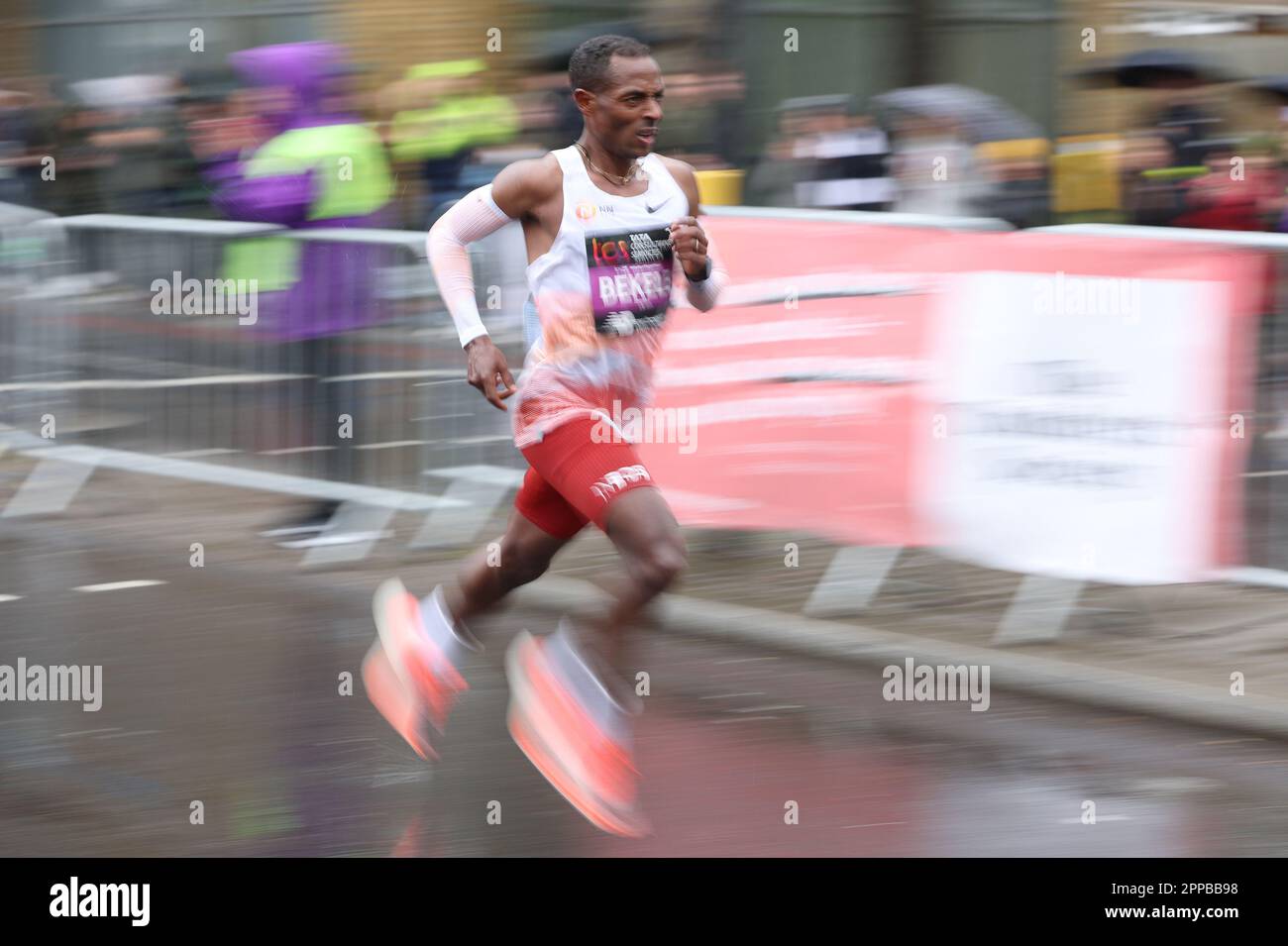 London, England, 23rd April 2023. Kenenisa Bekele of Ethiopia during ...