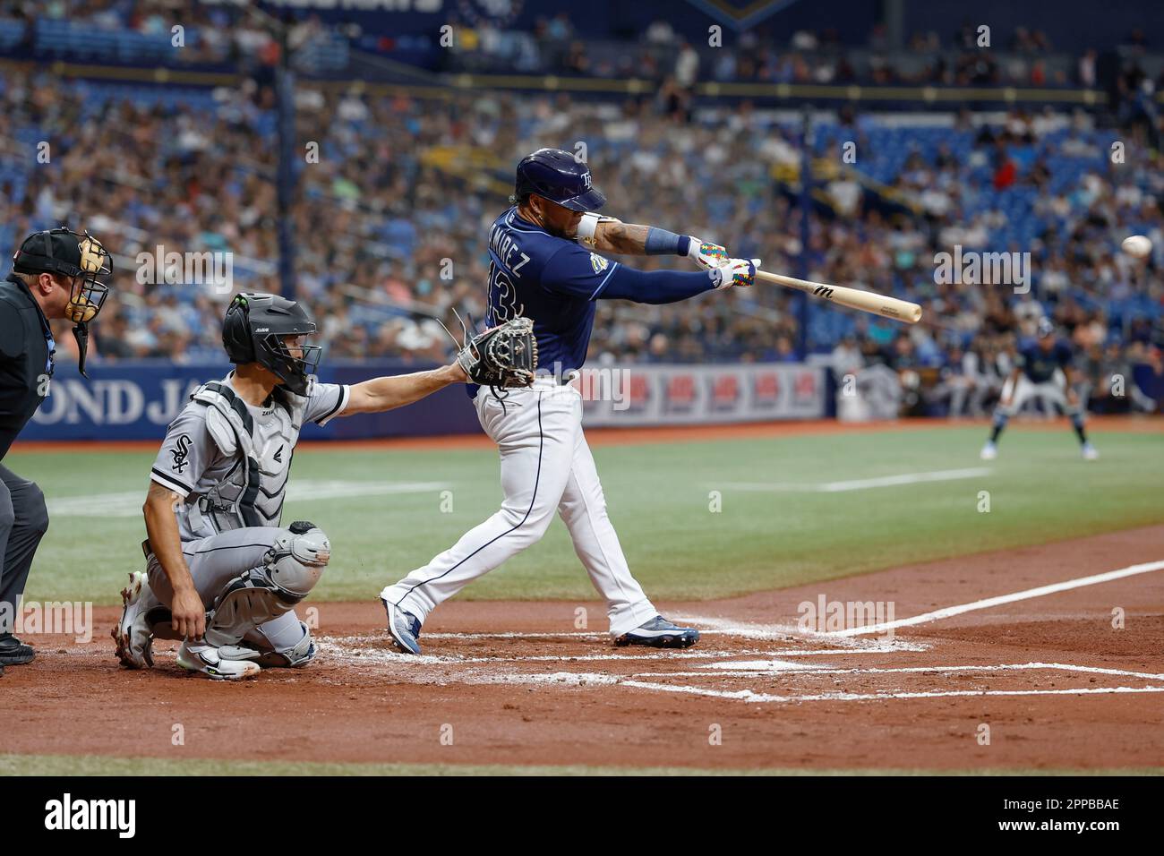 St. Petersburg, FL USA; Tampa Bay Rays left fielder Harold Ramirez (43 ...