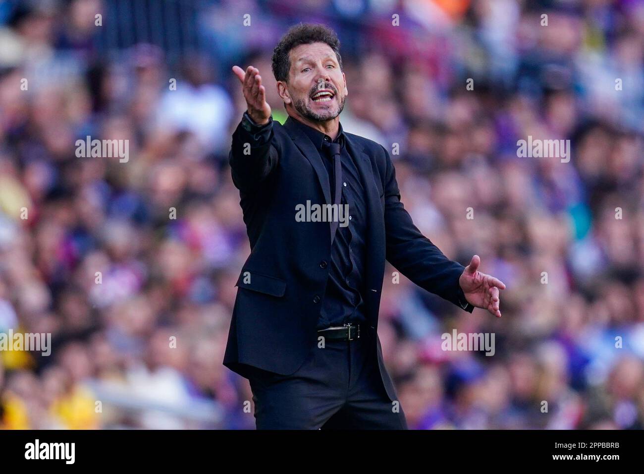 Atletico de Madrid head coach Diego Pablo Simeone during the La Liga ...