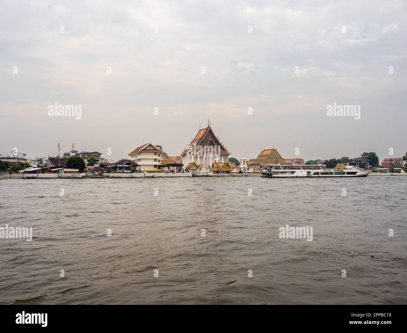 The Chao Praya River in Bangkok, Thailand offers a stunning view of the ...