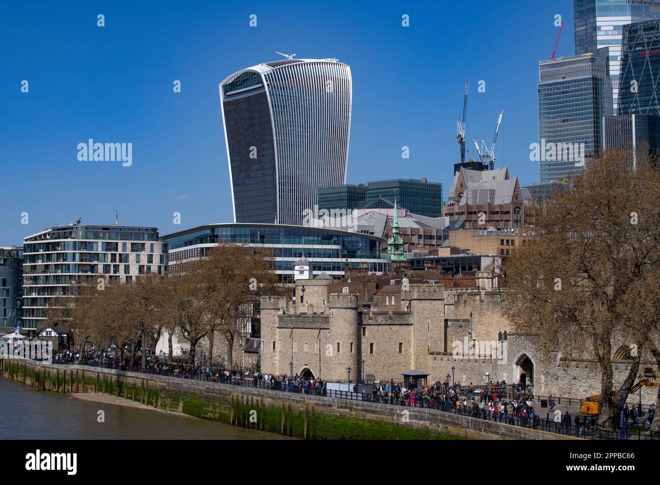 London-City of London skyline showing architecture Spring 2023 Panorama ...