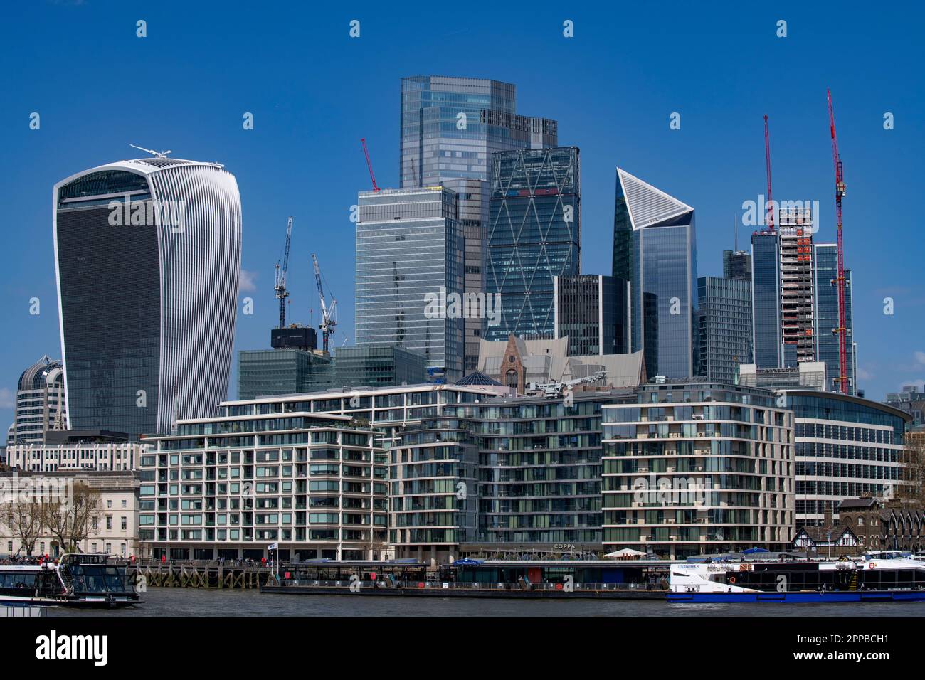 London-City of London skyline showing architecture Spring 2023 Panorama ...