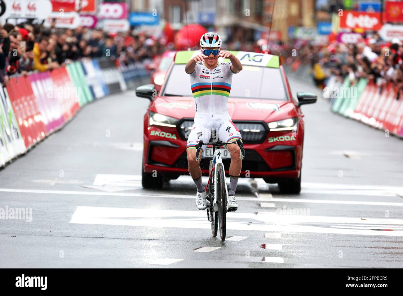Belgium's Remco Evenepoel of the Soudal Quick Step team crosses the ...